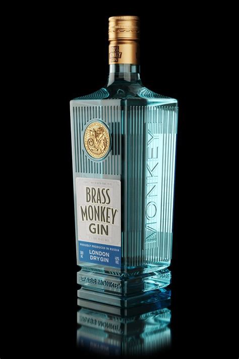 Brass Monkey Gin Label And Bottle Design