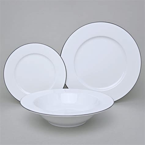 Plate Set For 6 Pers Ella Nina Black Line Thun 1794 Carlsbad Porcelain Thun 1794 Ella