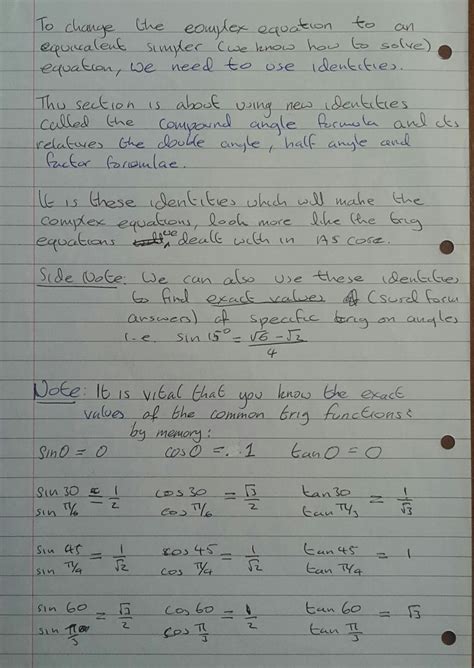 A Level Maths Notes A2 Trigonometry Ii Introduction