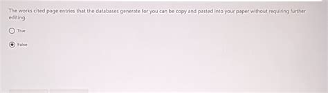 Solved The Works Cited Page Entries That The Databases