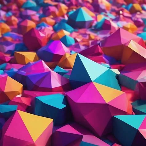 Premium Photo Fantasy Dream Cute Polygons Art Background