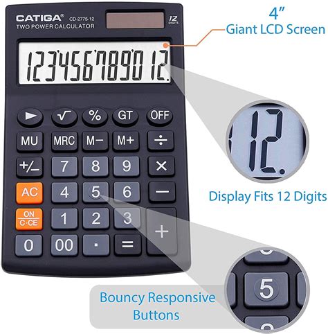 Desktop Calculator With Digit LCD Display Screen Home Or Office Use Easy To Use With Clear
