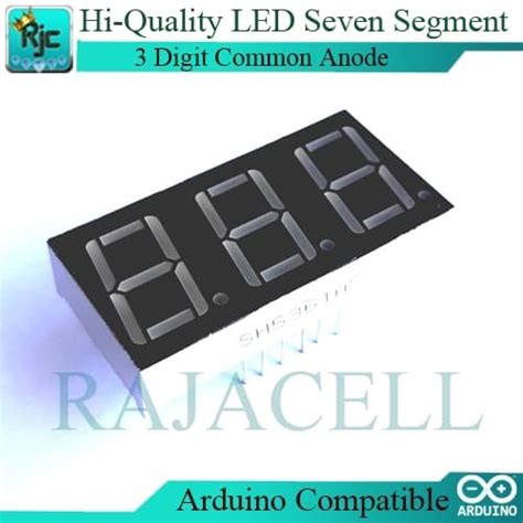 Jual 3 Digit LED Seven Segment 7 Segmen 0 56 Inch Red Common Anode Merah Kota Bekasi