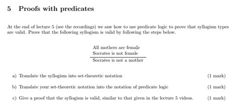 Solved 5 Proofs With Predicates At The End Of Lecture 5 See