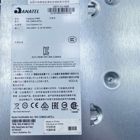 Cisco Ws C2960x 48ts L V03 2960x 48 Port Gigabit Switch W C2960x Stack