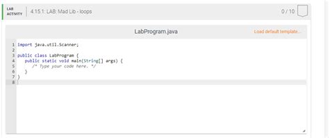 Solved 4 15 LAB Mad Lib Loops Mad Libs Are Activities Chegg Com