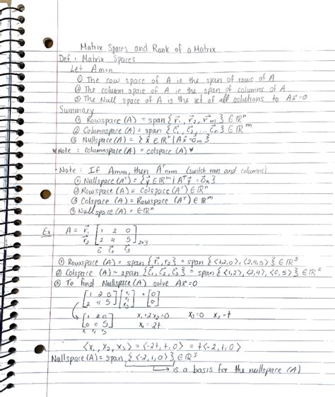 Matrix Spaces And Rank Of A Matrix Matrix Spaces And Rank Of 9 Matrix 5 Matrix Spaces Let Amn