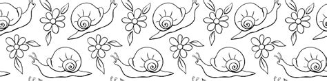 검은 색 윤곽 달팽이와 꽃의 벡터 원활한 패턴 꽃 초원 자연의 테마에 귀여운 질감 0명에 대한 스톡 벡터 아트 및 기타 이미지 0명 개화기 검은색 Istock