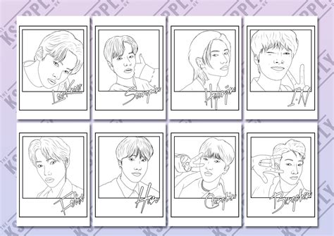 Digital Download Skz A4 Colouring Book Kpop Skz Art High Quality A4
