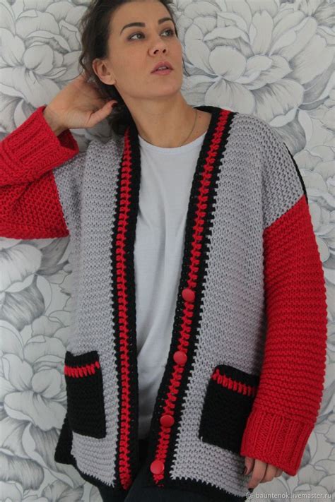 Кардиганы ручной работы Ярмарка Мастеров ручная работа Купить Вязаный кардиган Рокер с карма