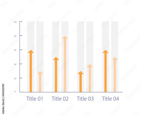 grouped column infographic chart with arrows design template four