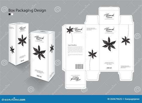 Box Packaging Design Template For Cosmetic Supplement Spa Beauty