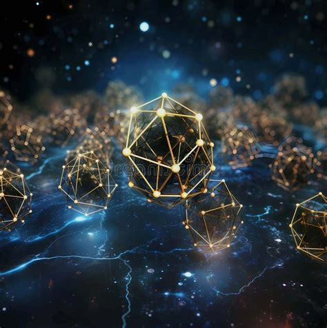 Abstract Of Chaotic Particles In Space Futuristic Background Generation Ai Illustrations