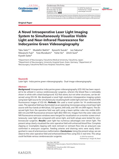 Pdf A Novel Intraoperative Laser Light Imaging System To Simultaneously Visualize Visible
