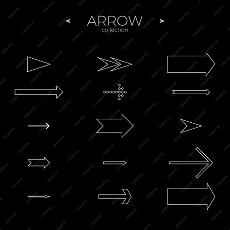 Premium Vector Line Arrow Icon Set Line Icons Collection Modern Vector Symbols