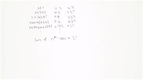 SOLVED The Following Pattern Of Numbers Is Called Pascal S Triangle The Numbers At The Edge Of