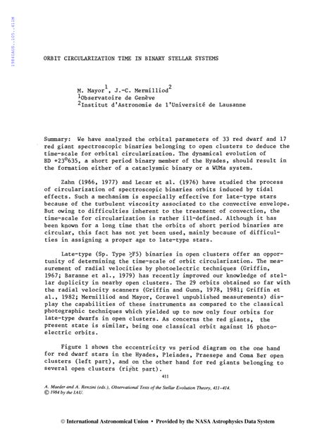 Pdf Orbit Circularization Time In Binary Stellar Systems