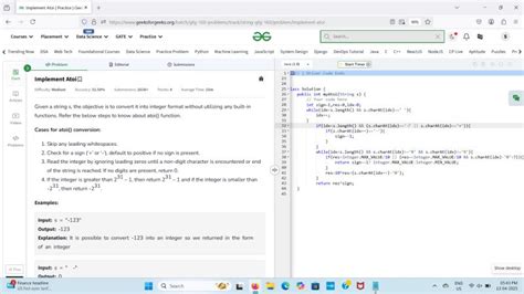 Gfg160 Gfg160 Dsa Java Atoiproblem Geeksforgeekschallenge