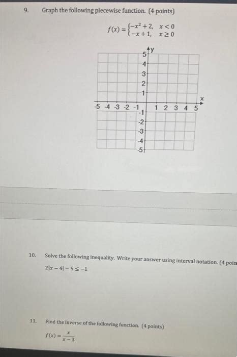 solved 9 graph the following piecewise function 4 points