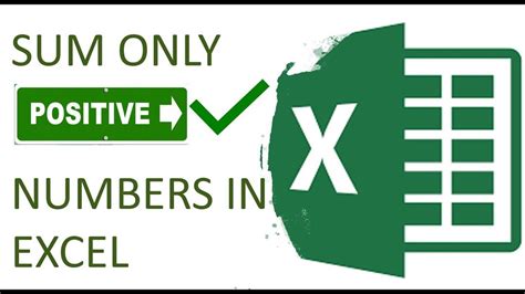 How To Add Only Positive Numbers In Excel