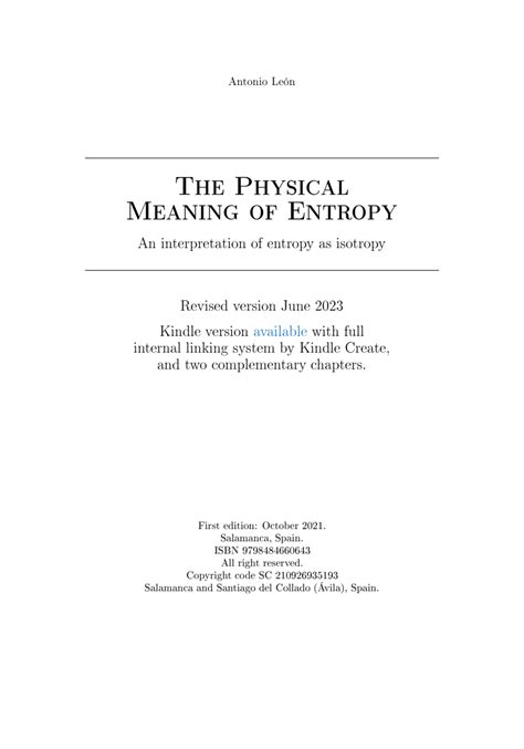 Pdf The Physical Meaning Of Entropy