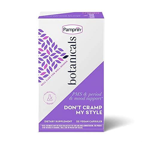 Pamprin Botanicals Supplement For Pms And Period Support With Ashwagandha Magnesium Turmeric