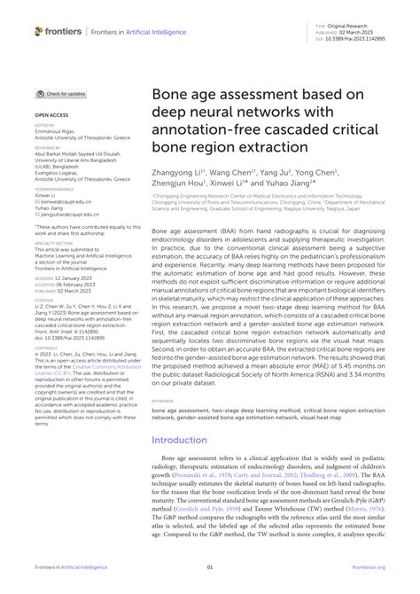 Pdf Bone Age Assessment Based On Deep Neural Networks With Annotation