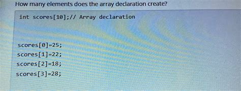 Solved How Many Elements Does The Array Declaration