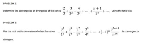 Solved PROBLEM Determine The Convergence Or Divergence Of Chegg Com