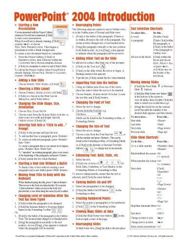Mac Powerpoint 2004 Introduction Quick Reference Guide Cheat Sheet Of Instructions Tips