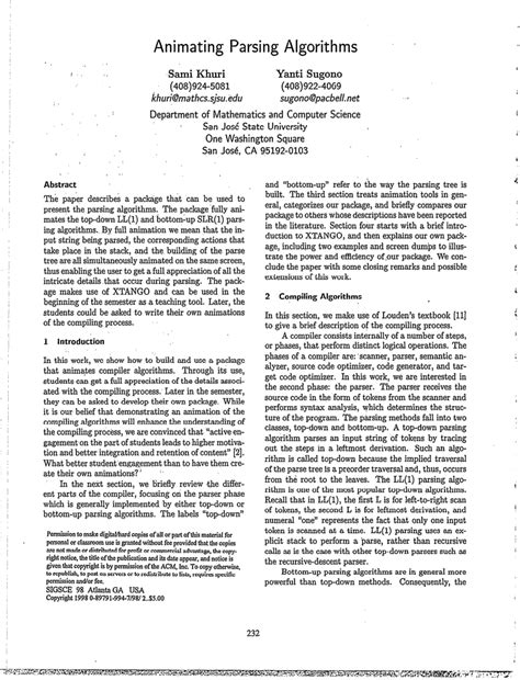 Pdf Animating Parsing Algorithms