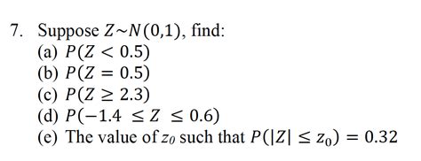 solved suppose z∼n 0 1 find a p z