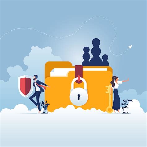 Premium Vector File Protection Data Security And Privacy Concept