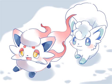 Alolan Vulpix And Hisuian Zorua Pokemon Drawn By Kana Maple Danbooru