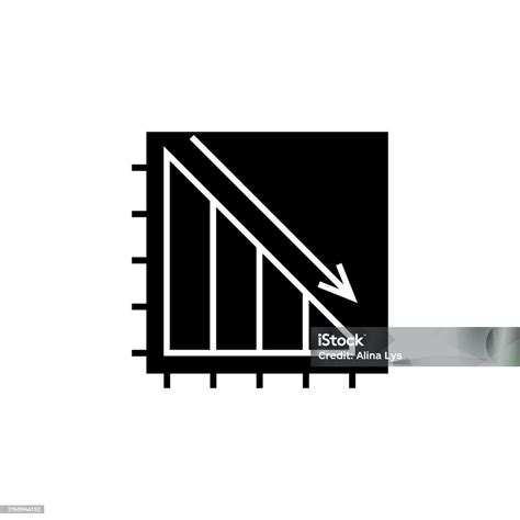 다이어그램 아이콘 벡터 일러스트레이션을 줄입니다 고립된 배경에 있는 다운 차트 아이콘입니다 통계 기호 개념입니다 감소에 대한 스톡 벡터 아트 및 기타 이미지 Istock