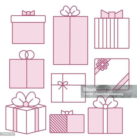 선물 상자를 설정합니다 다양한 리본과 리본이 있는 다양한 선물 상자 12월에 대한 스톡 벡터 아트 및 기타 이미지 12월