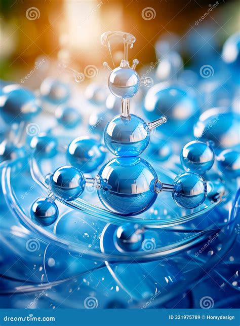 Complex 3d Molecular Structure With Interconnected Blue And Clear Spheres Showcasing Scientific