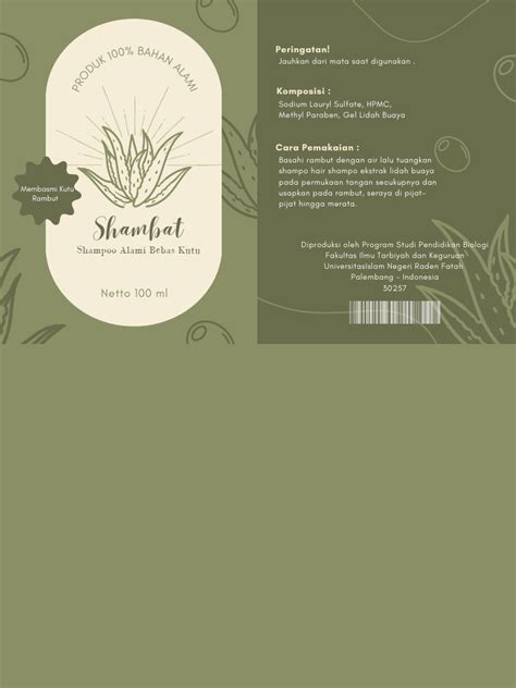Label Produk Sampo Niar Pdf