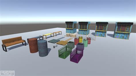 Artstation Street Props Object Set Game Assets