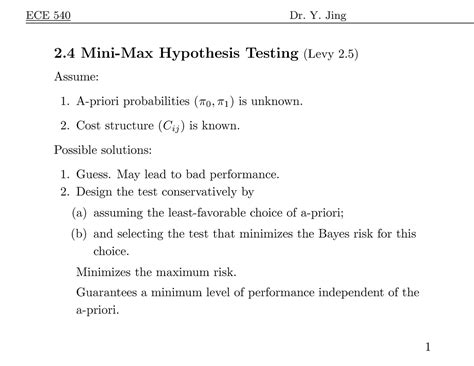 Chap2 Bhypo Test 3 Binary And M Ary Hypothesis Testing 3 2 Mini