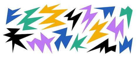 Premium Vector Colorful Sharp Irregular Shapes Set Abstract Geometric Edgy Elements Collection