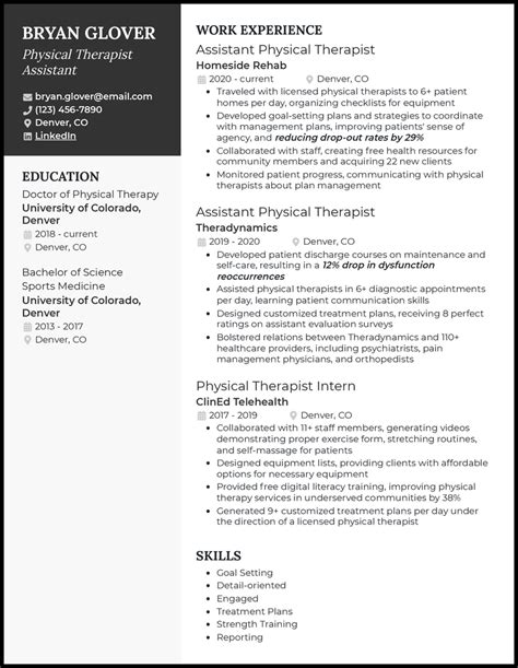 5 Physical Therapist Assistant Resume Examples [and Templates]