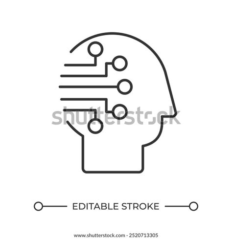 Artificial Intelligence Linear Icon Machine Learning Stock Vector
