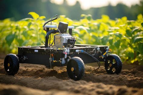 Fuiuristic Agricultural Robot In The Garden To Identify Crop Pests Stock Illustration