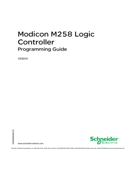 Schneider Electric Modicon M258 Logic Controller Programming