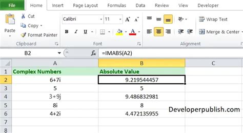Ow To Use The Complex Function In Excel Developer Publish