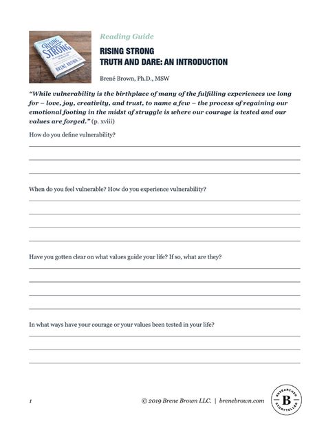 Resources Brené Brown Worksheets Library