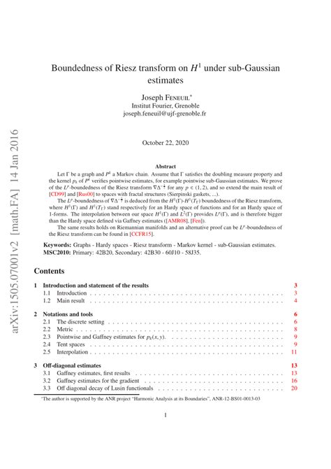 Pdf Riesz Transform On Graphs Under Subgaussian Estimates