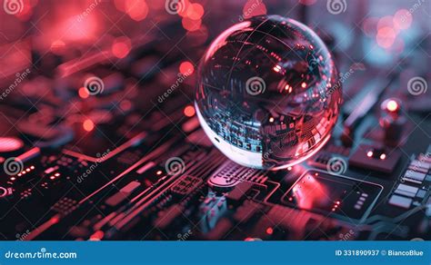 Abstract Picture Of Chip On Complex Circuit With Digital Technology Aig53 Stock Image Image