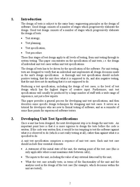 Designing Unit Test Cases Pdf Pdf Unit Testing Specification